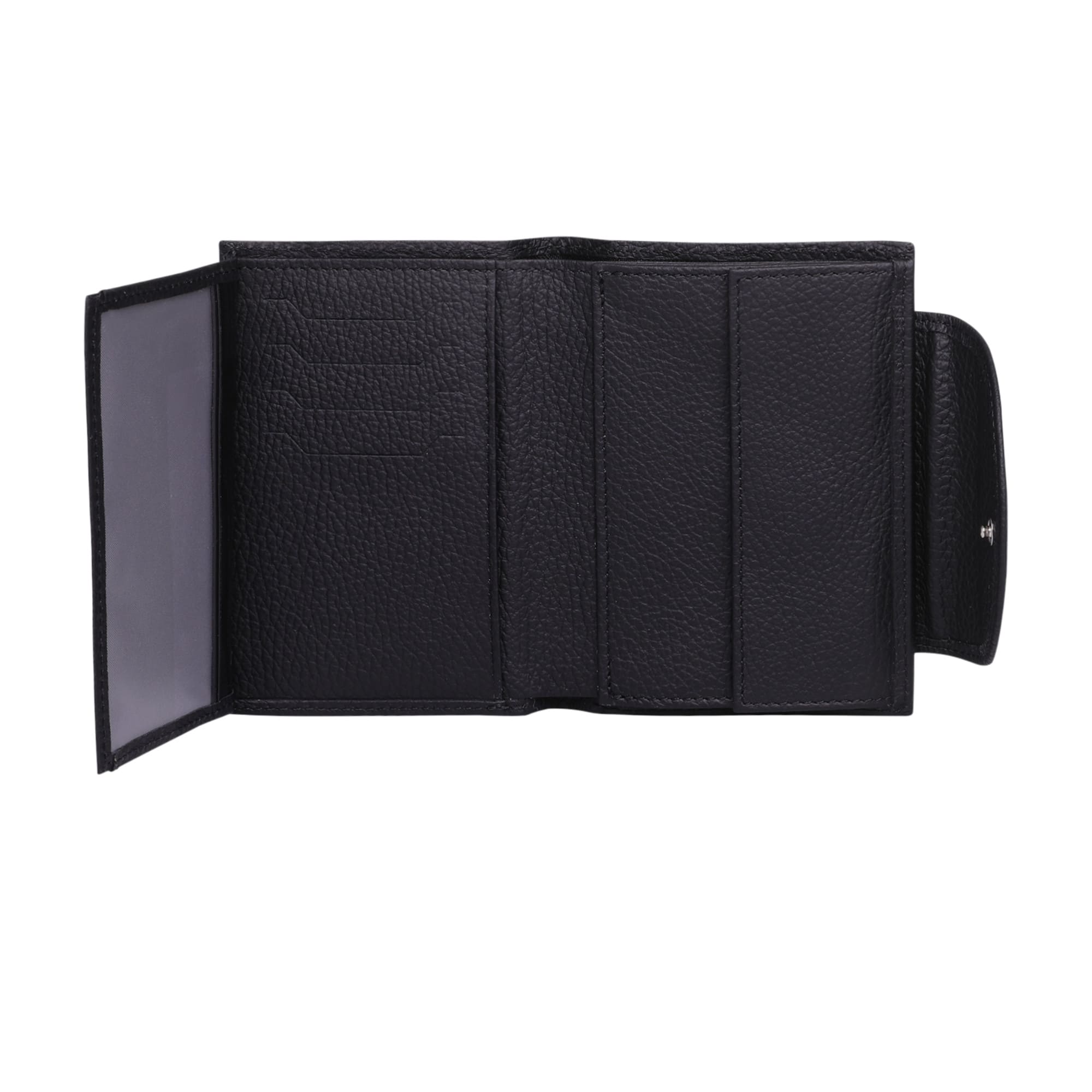 Medium-sized wallet made from black calf leather - Luxury Handbags